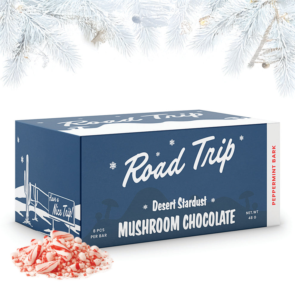 Road Trip Magic Mushroom Chocolate Bar - Peppermint Bark – Erth Wellness