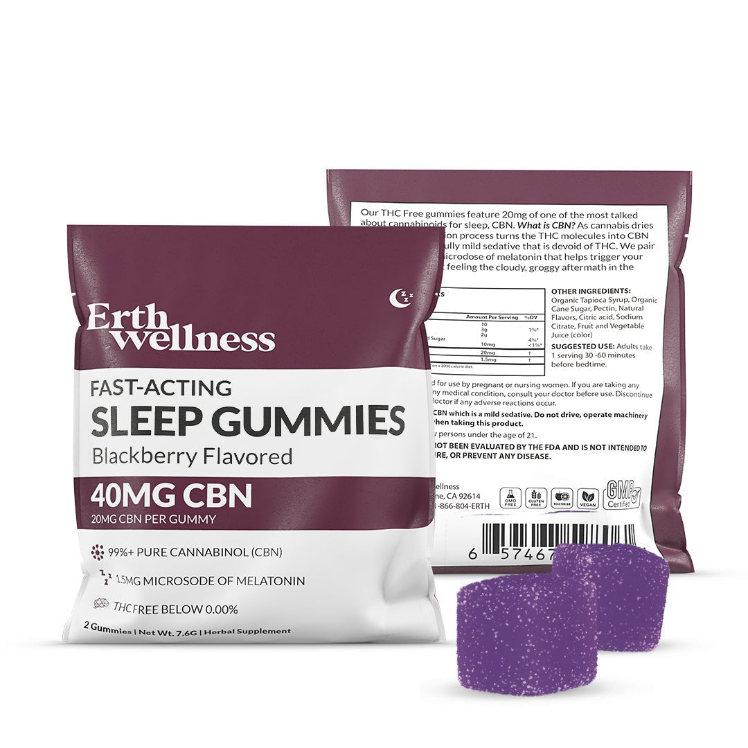 CBN Gummies for Sleep - Vegan - Sleepy Blackberry - 40mg | Erth Wellness